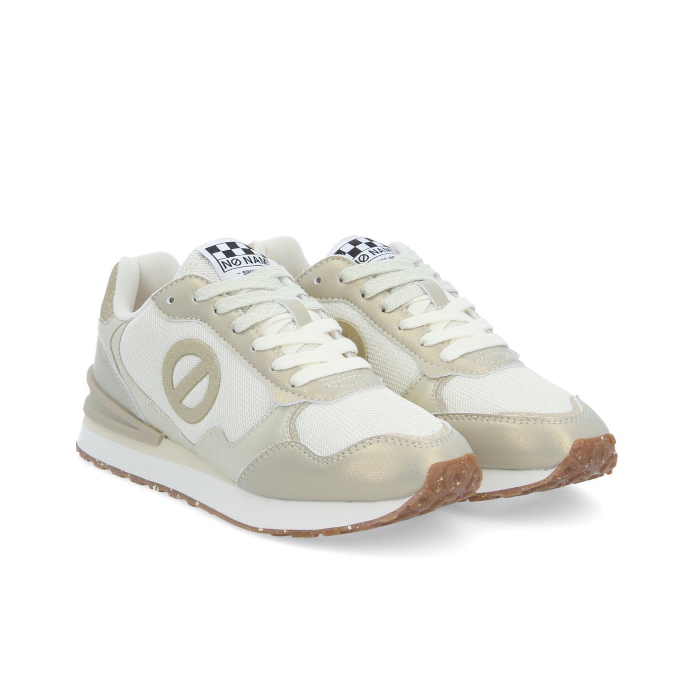 Women's lace up joggers - TOVA RUNNER W - GOLD/OFF WHITE