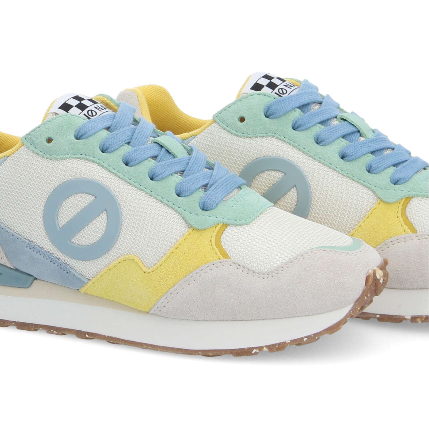 Women's lace up joggers - TOVA RUNNER W - OFF WHITE/SICILIAN BLUE