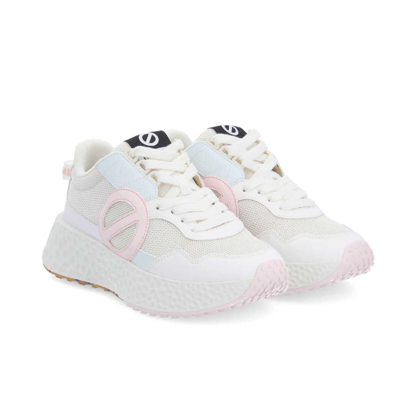 Women's lace up sneakers - CARTER JOGGER W - PINK/BLUE/OFF WHITE